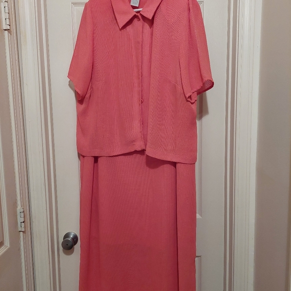 Dresses | Peach Color Maxi Dress Jacket | Poshmark
